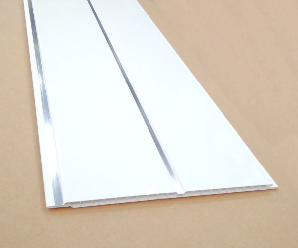 Ridged Silver PVC Ceiling